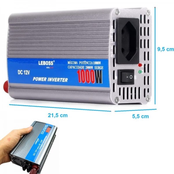Outpec - Inversor De 12v Para 220v C/ 1000w Conversor Tomada