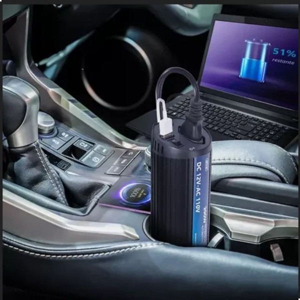 Outpec - Inversor Tensão Automotivo 200w 12v 110v USB Turbo
