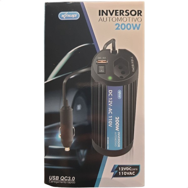 Outpec - Inversor Tensão Automotivo 200w 12v 110v USB Turbo