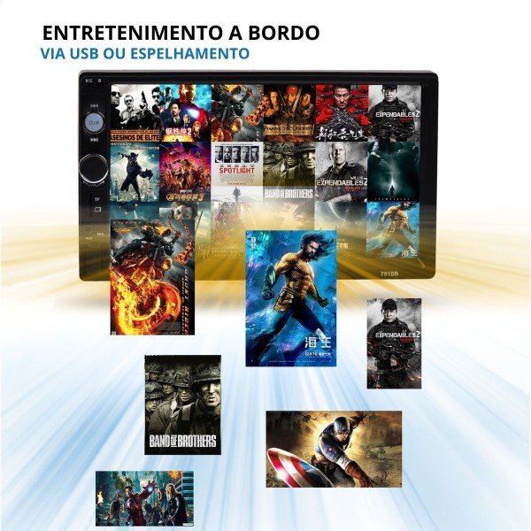 Outpec - Central Multimídia Mp5 2 Din Espelhamento Celular Universal