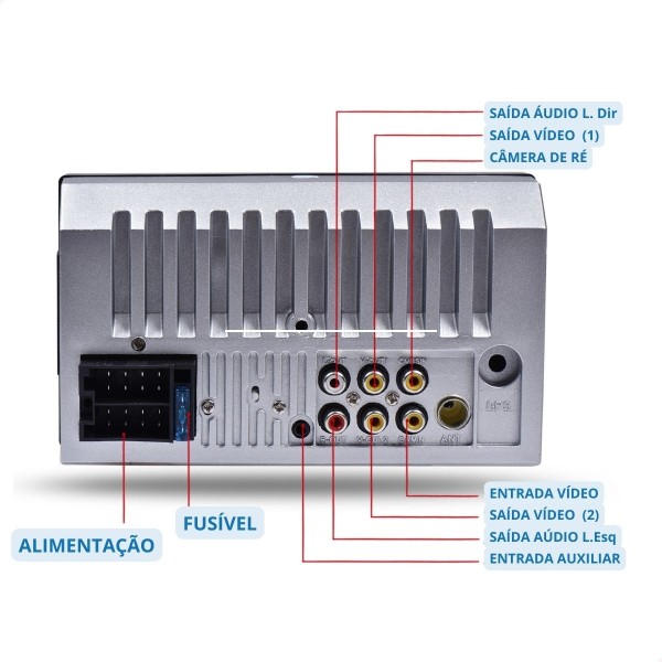 Outpec - Central Multimídia Mp5 2 Din Espelhamento Celular Universal