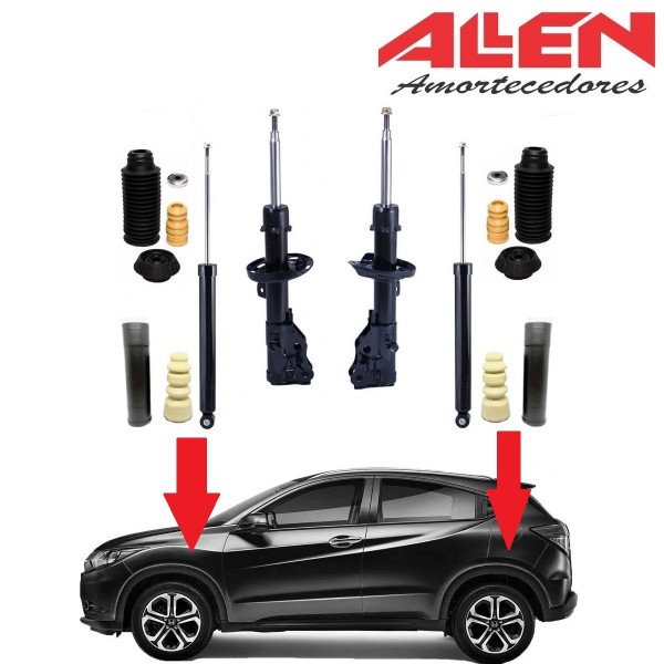 Outpec - 4 Amortecedor + Coxim Honda HRV 2015 2016 2017 2018 2019 2020 ...