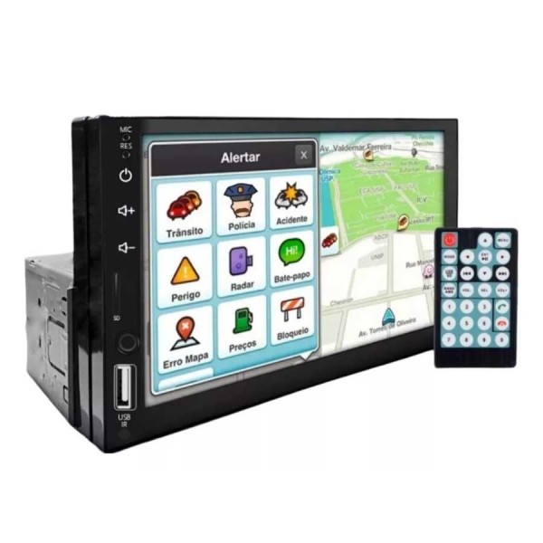 Outpec - Central Multimídia Mp5 1 Din 2 Din Espelha Ios Android